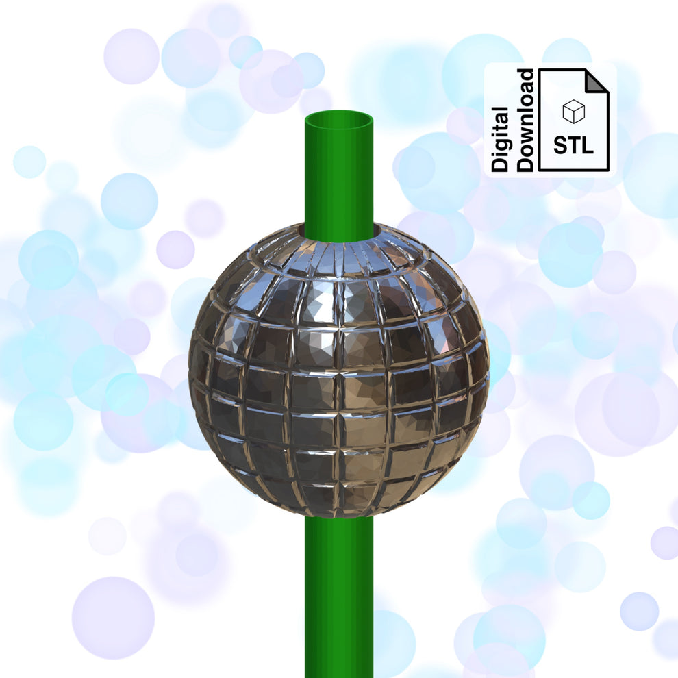 Disco Ball Straw Topper Straw Buddy STL File for 3D Printing - Digital ...