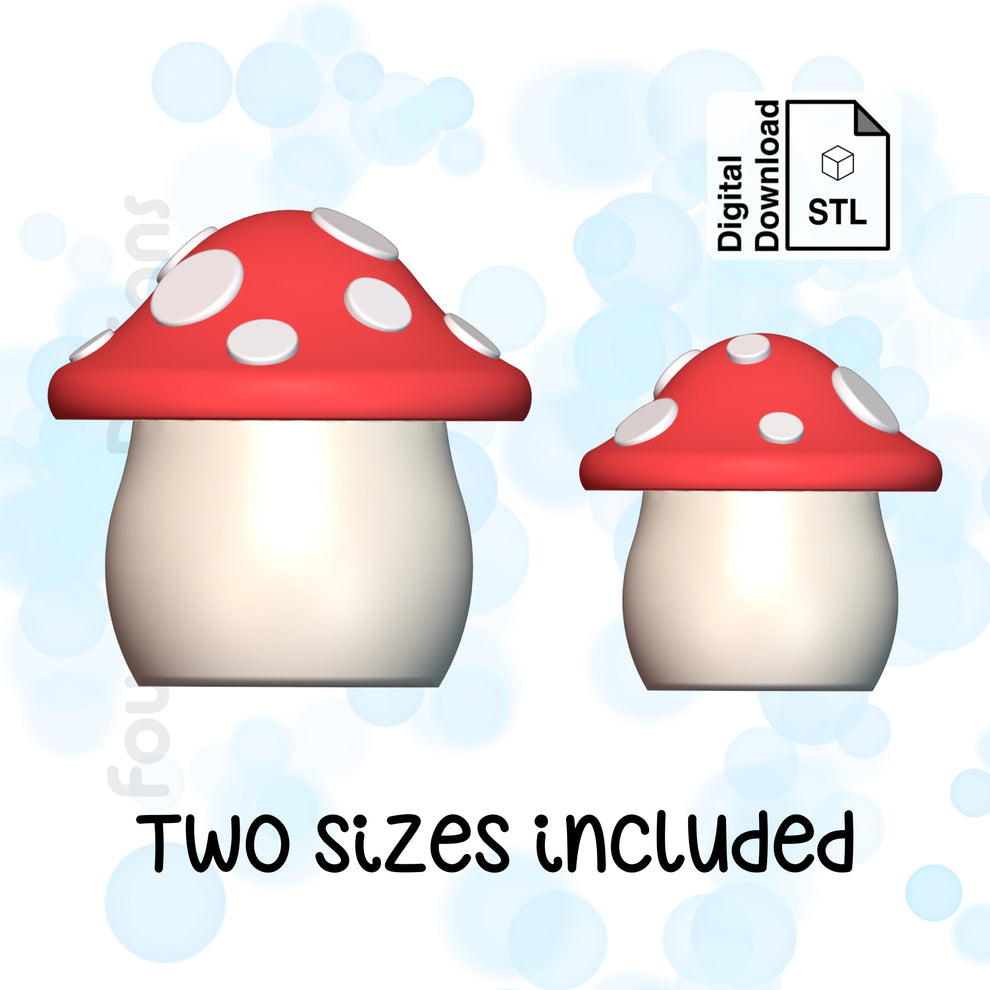 Mushroom Containers with Removable Tops STL File for 3D Printing - Dig ...
