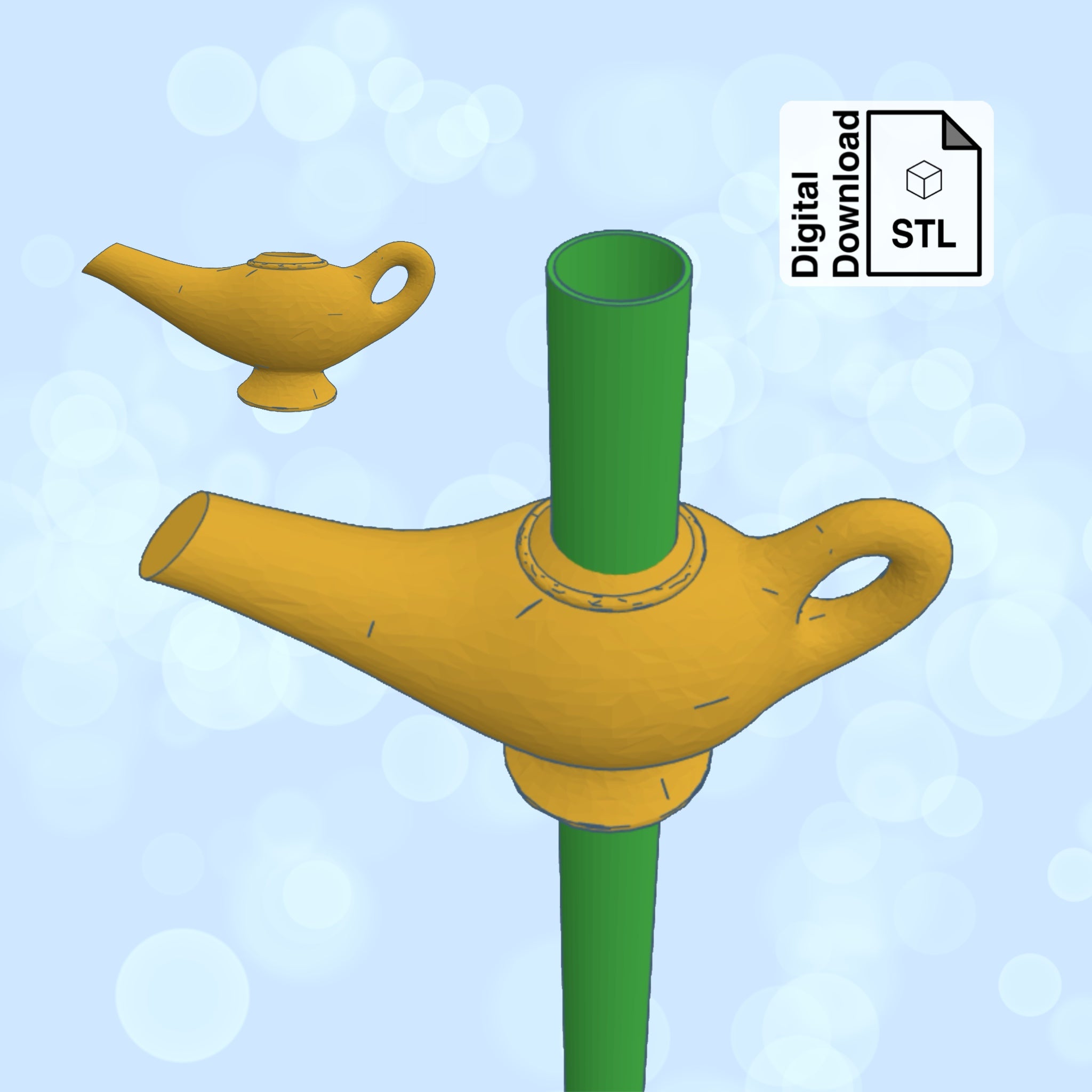 Genie Lamp Straw Topper Straw Buddy STL File for 3D Printing - Digital ...