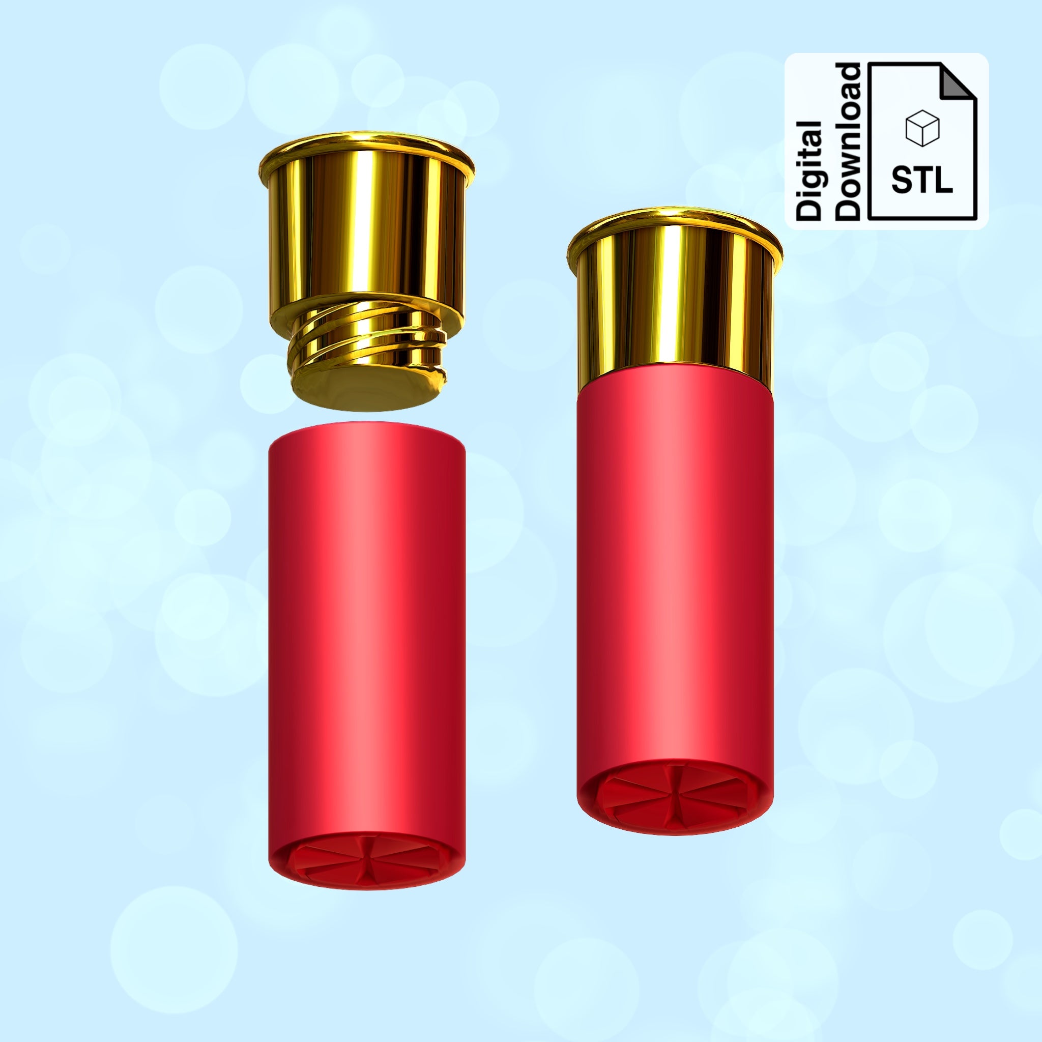 Shotgun Shell with Removable Screw Top Pill Box STL File for 3D Printi ...