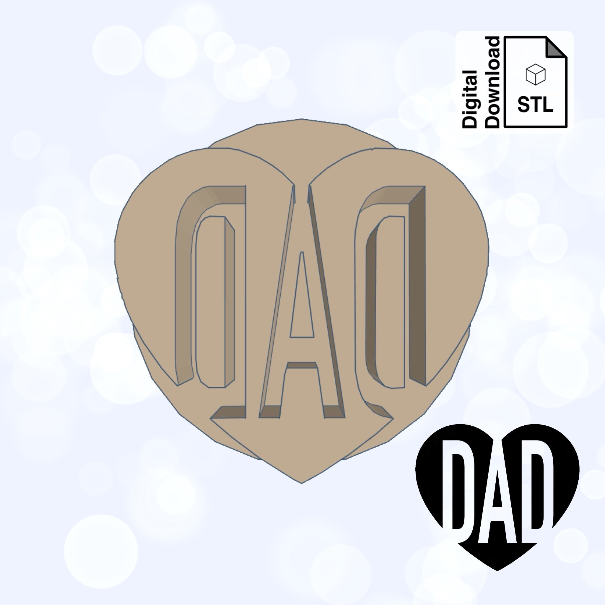 DAD Cookie Imprint Digital Download STL File for Cookie Cutter Fondant ...